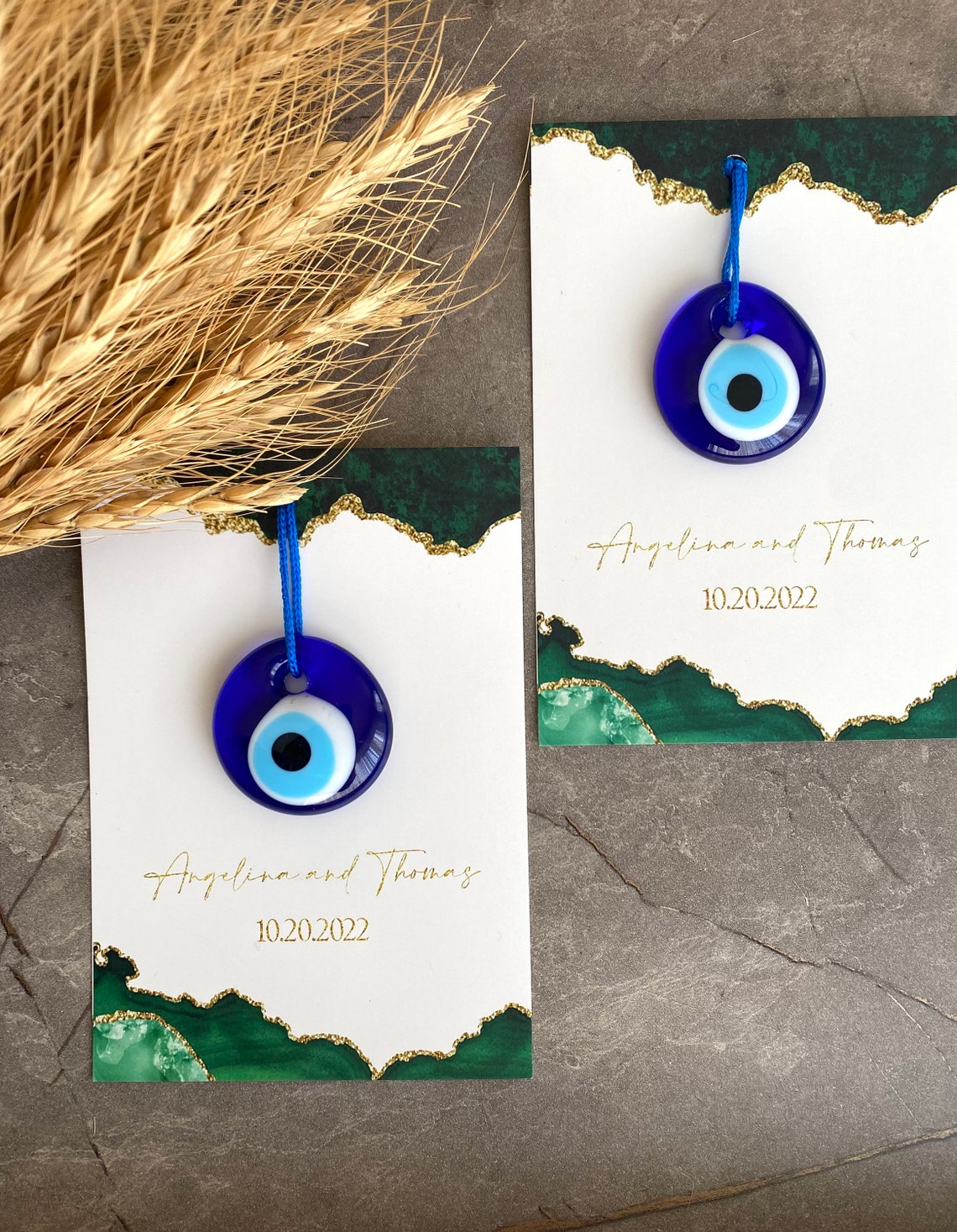Emerald Green Watercolor İnvitations Wedding Evil Eye Favors | Etsy