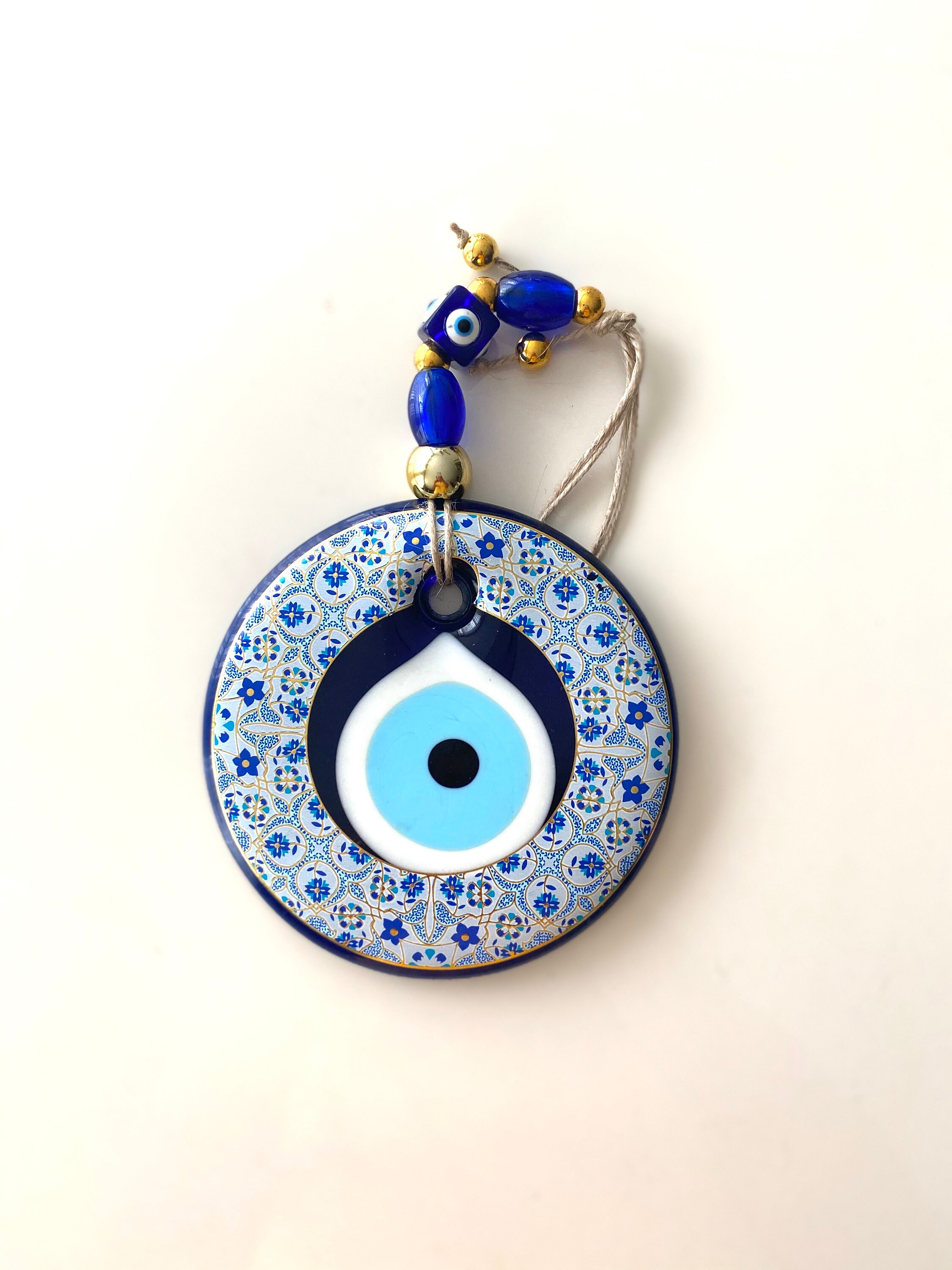 Large Painted Evil Eye Wall Hanging Blue Glass Evil Eye Home | Etsy