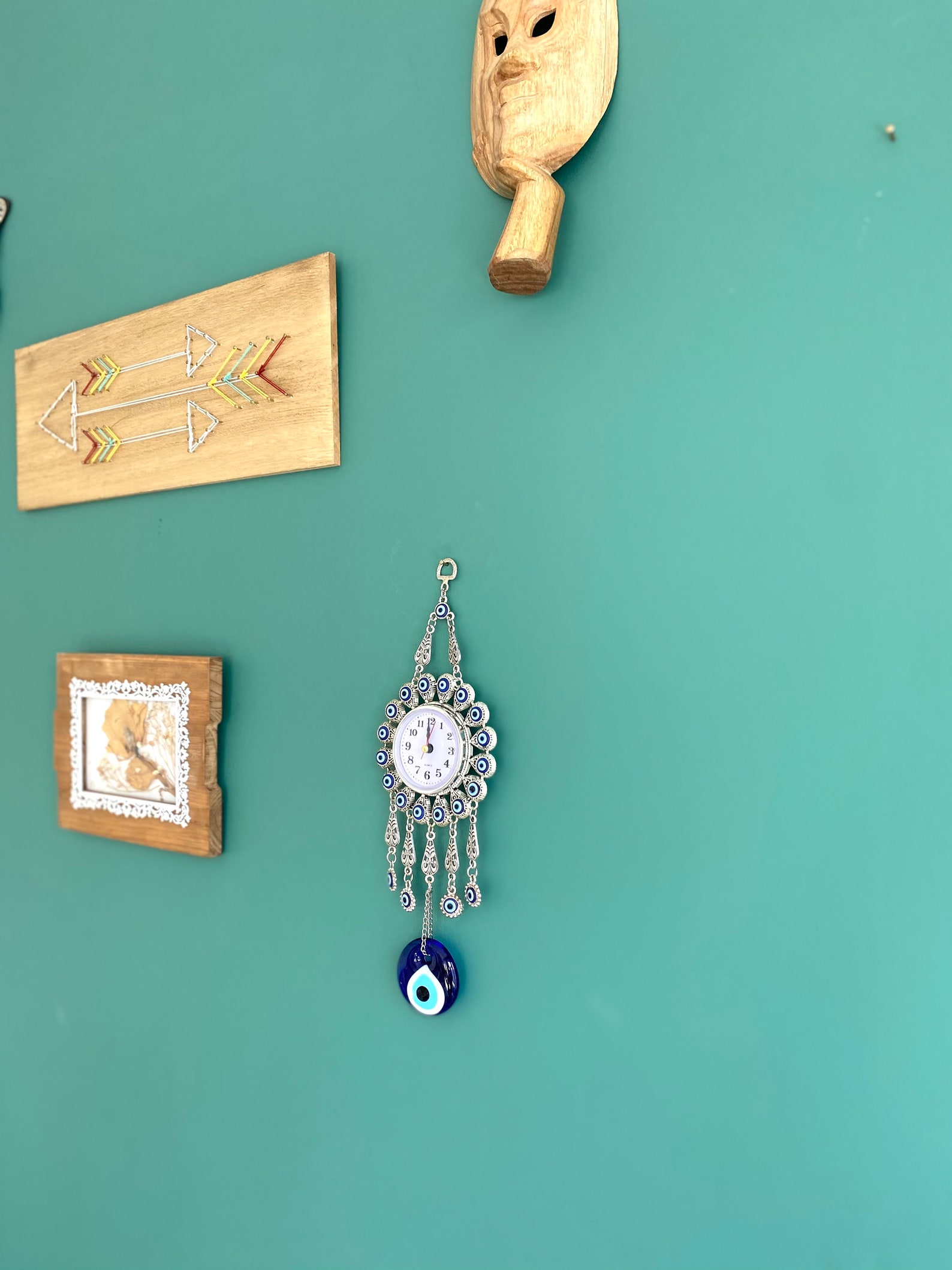 Evil Eye Wall Clock: Handmade Amulet, Home Office Decor - Etsy