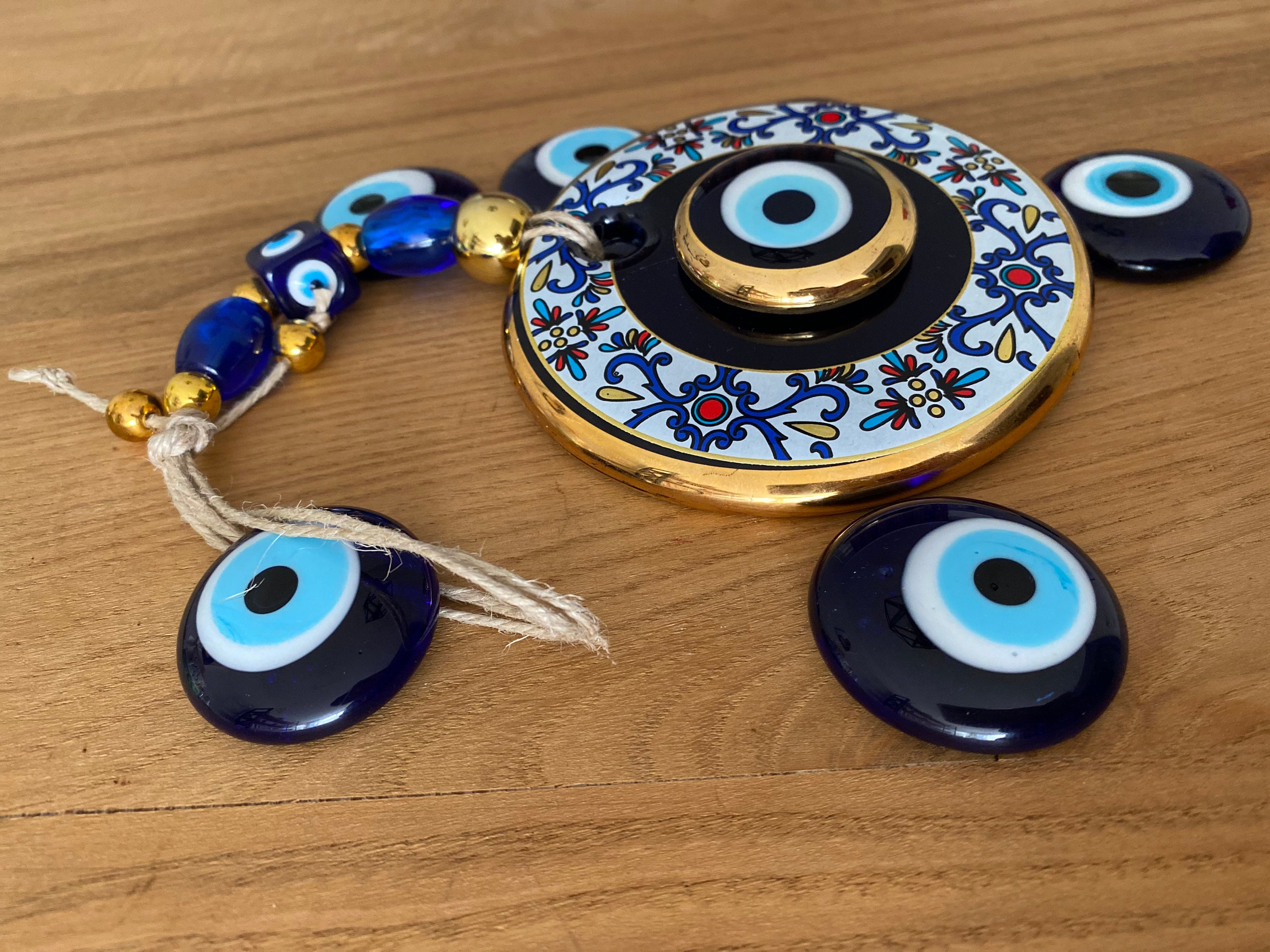 Wall Decor Blue glass evil eye 11 cm wall hanging homeprotect evil eye ...