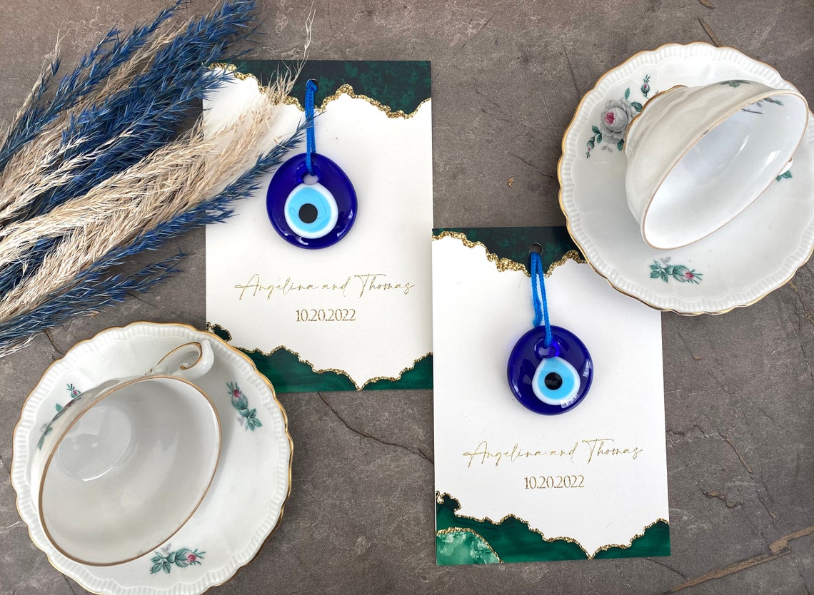 Emerald Green Watercolor İnvitations Wedding Evil Eye Favors | Etsy