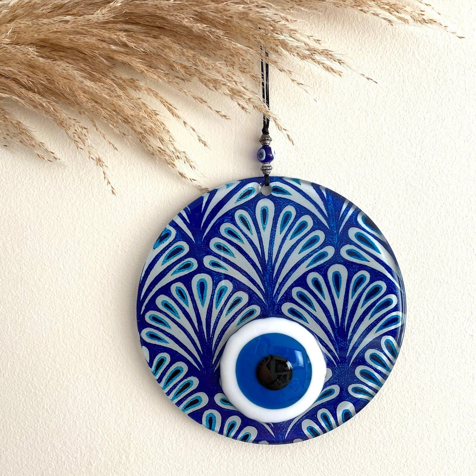 Evil Eye Wall Decor Fused Glass Evil Eye Bead Handmade Glass | Etsy
