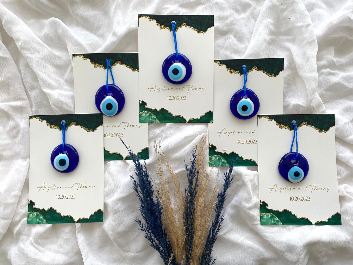 Emerald Green Watercolor İnvitations Wedding Evil Eye Favors | Etsy