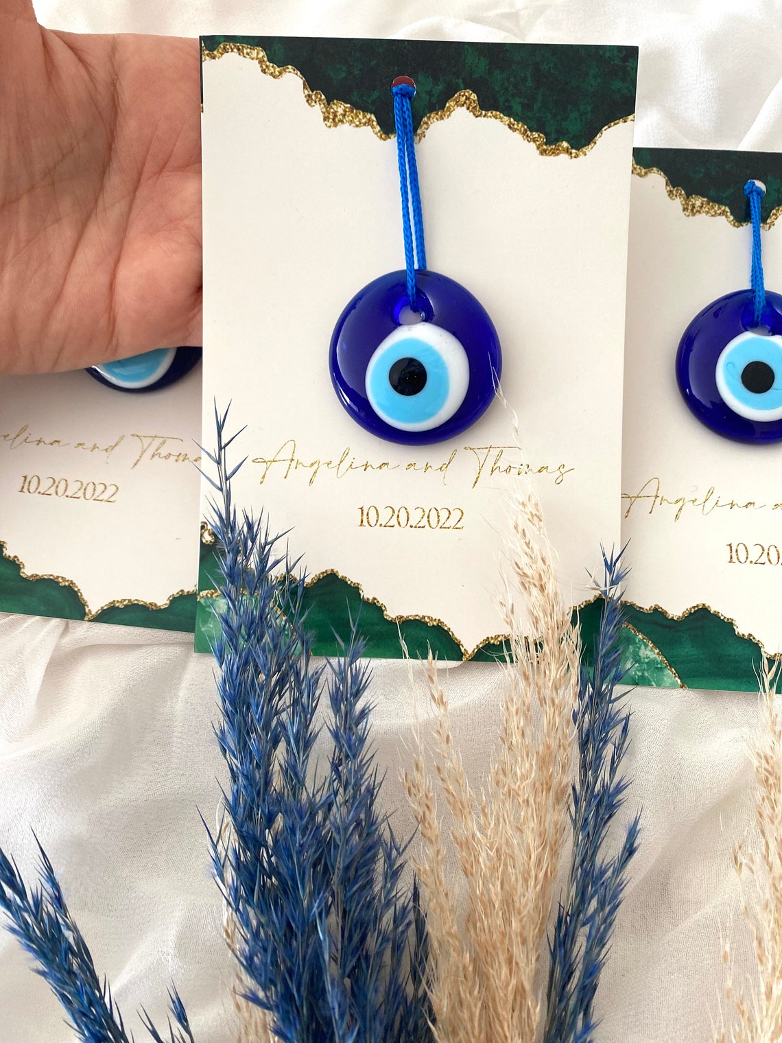 Emerald Green Watercolor İnvitations Wedding Evil Eye Favors | Etsy