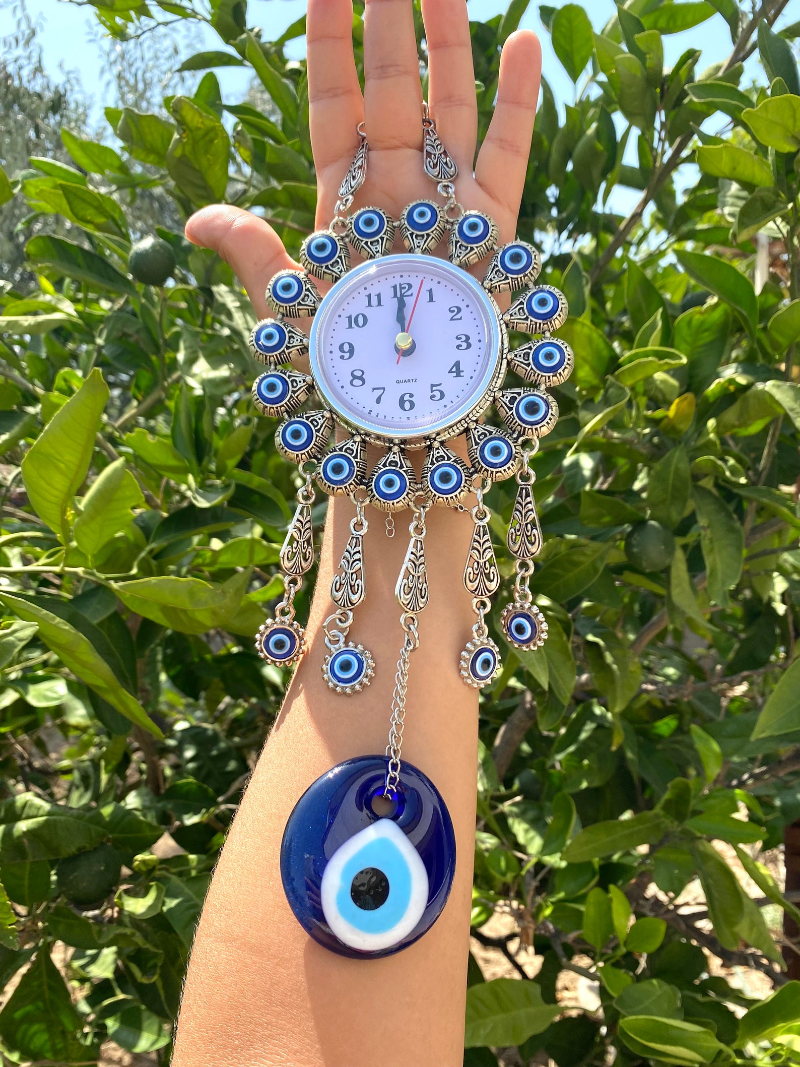 Evil Eye Wall Clock: Handmade Amulet, Home Office Decor - Etsy