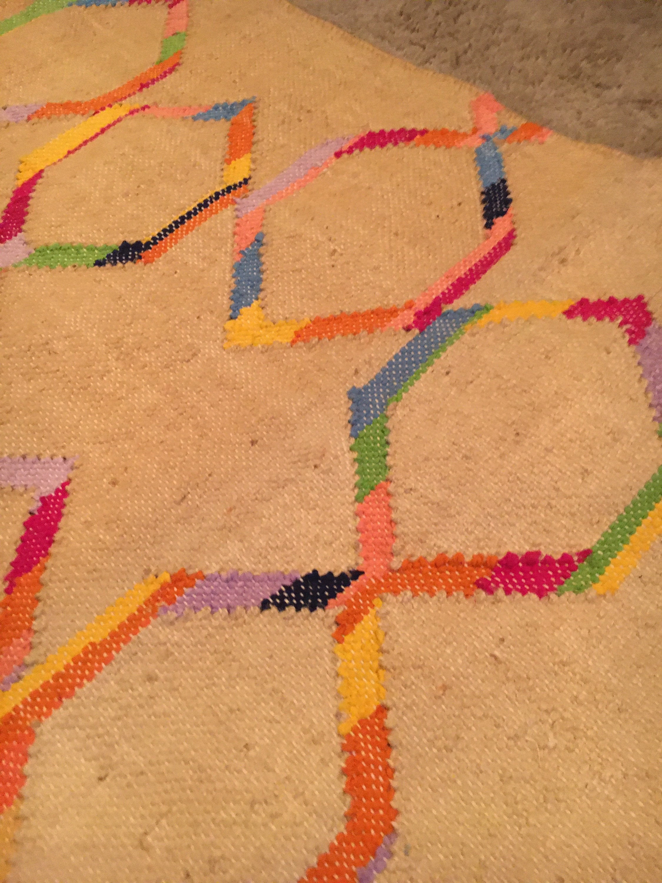 Jute Geometric Multi Coloured Crushed Hexagon Rug - Etsy UK