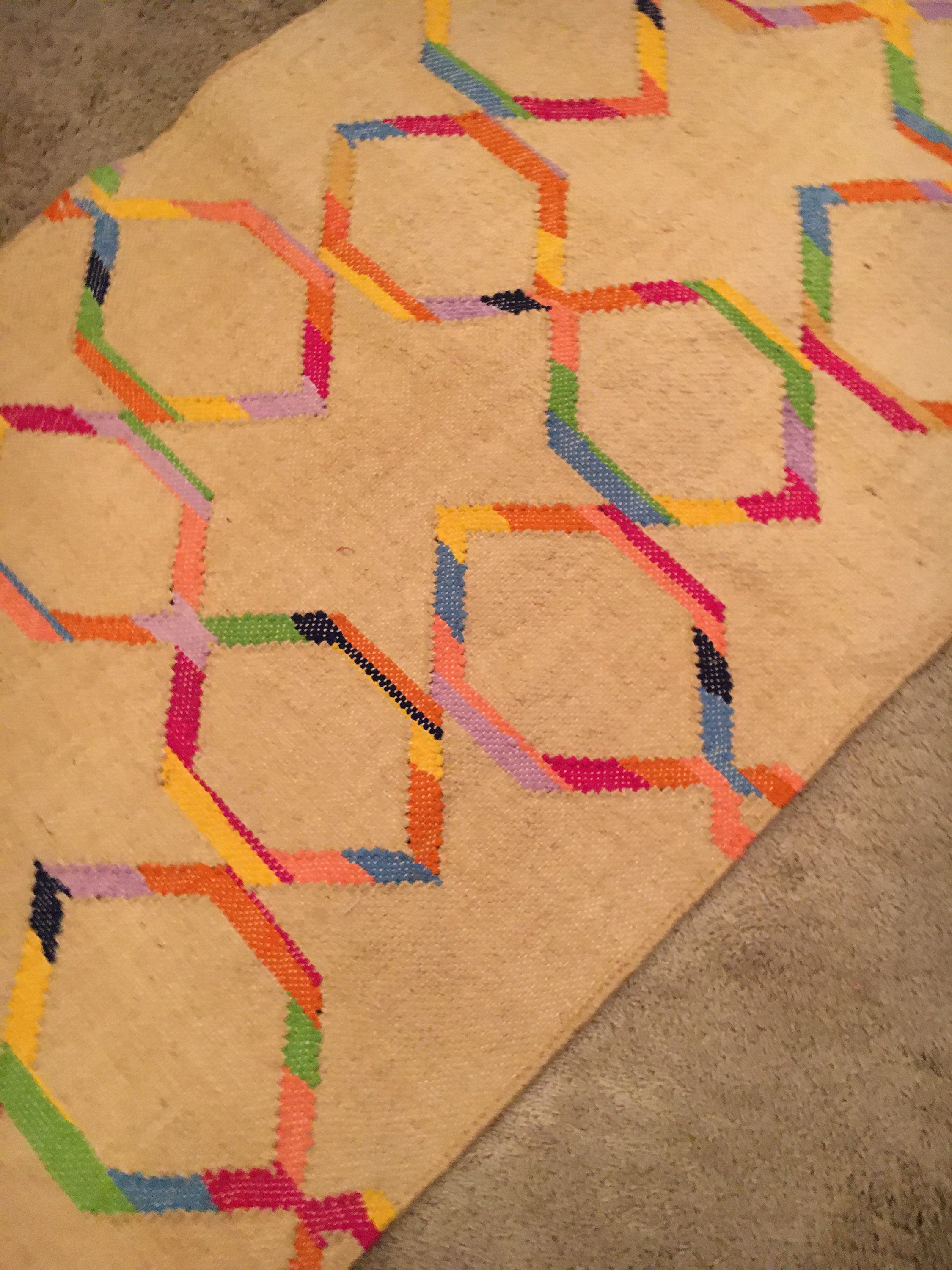Jute Geometric Multi Coloured Crushed Hexagon Rug - Etsy UK