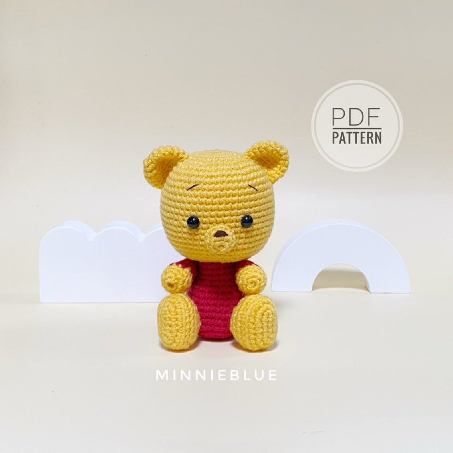 Pooh Crochet Pattern, Crochet Winnie the Pooh, Amigurumi Pooh, Crochet ...