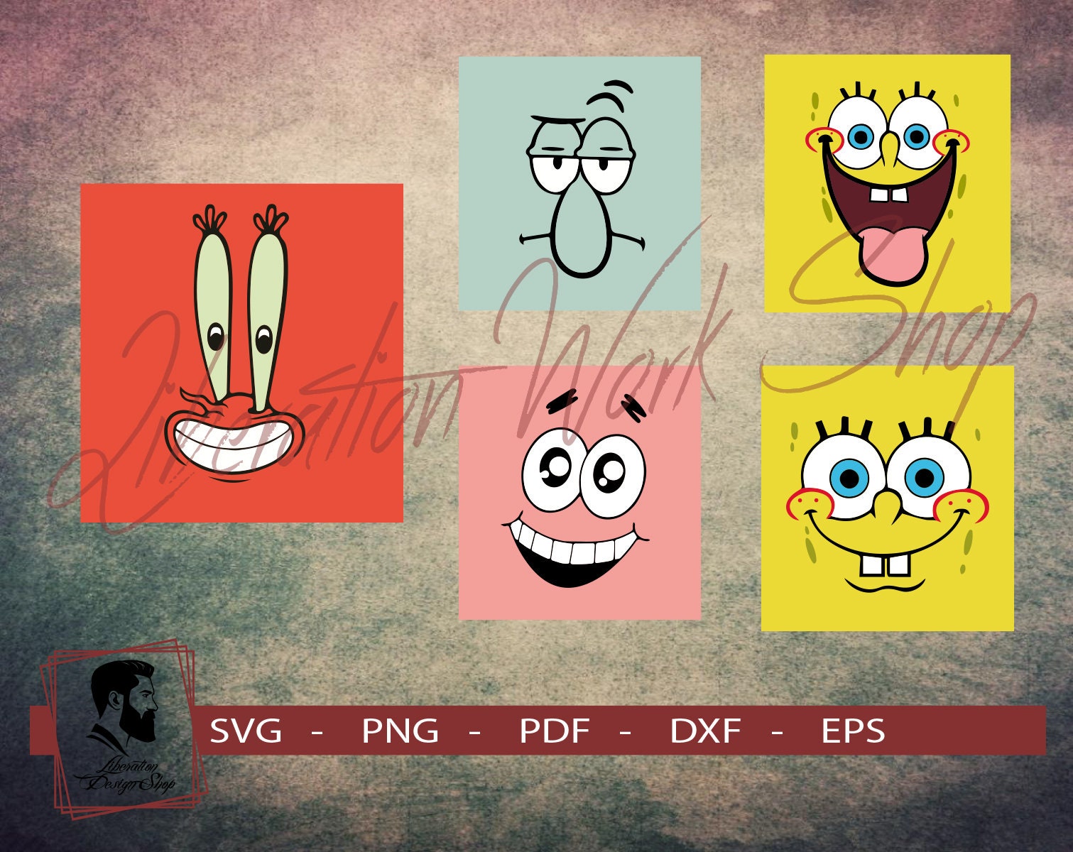 SpongeBob Faces Svg, SpongeBob Faces Cricut, Squarepants Svg, SpongeBob ...