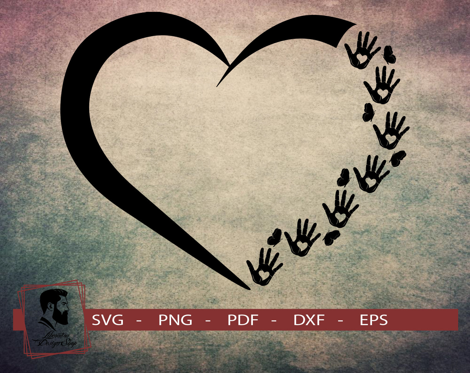 Baby Heart Svg Baby Hand Prints Svg Butterfly Svg Baby Svg Baby Hand ...