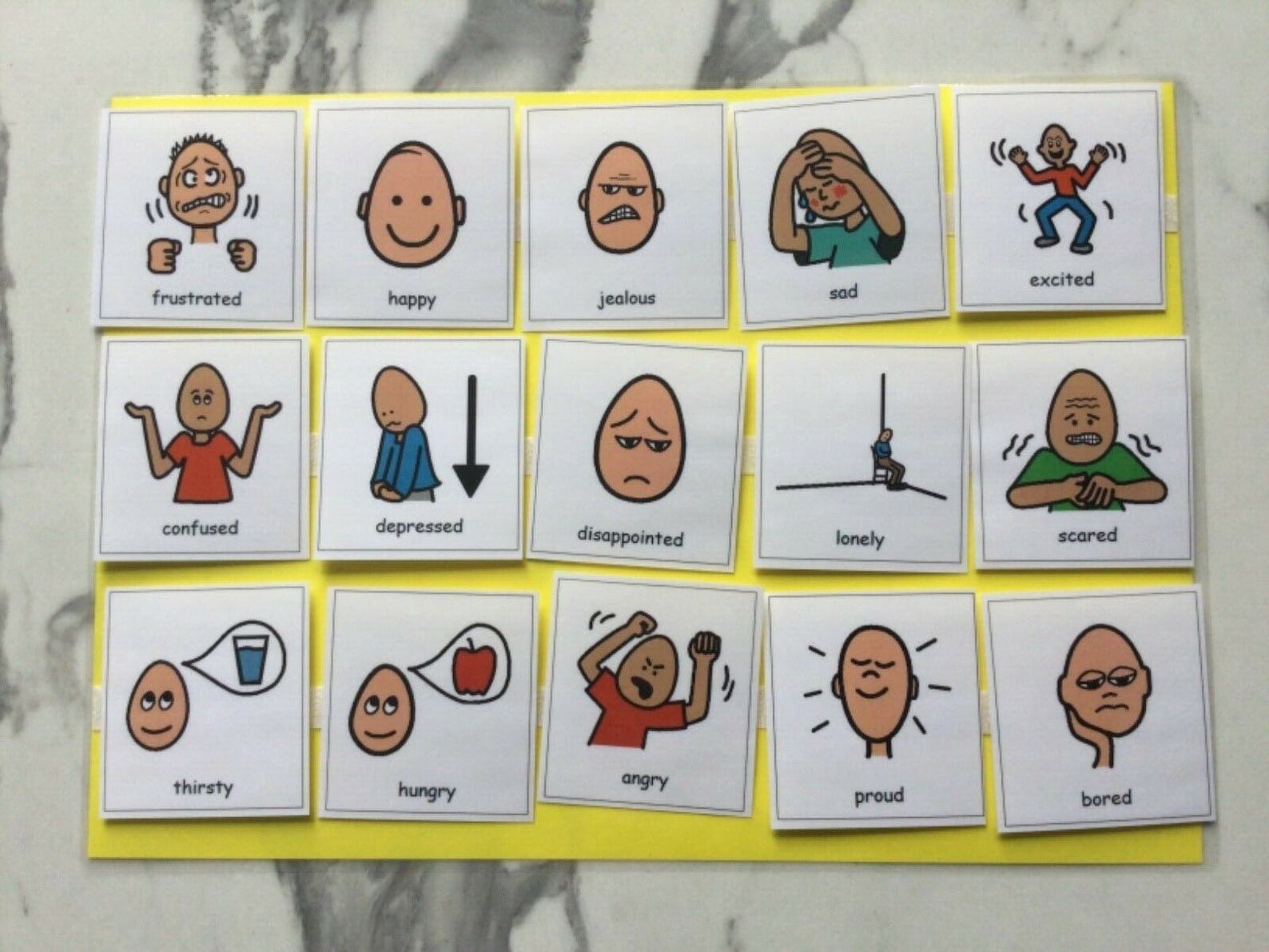 PECS Boardmaker 15 Large Emotions Cards Key Ring or Schedule - Etsy