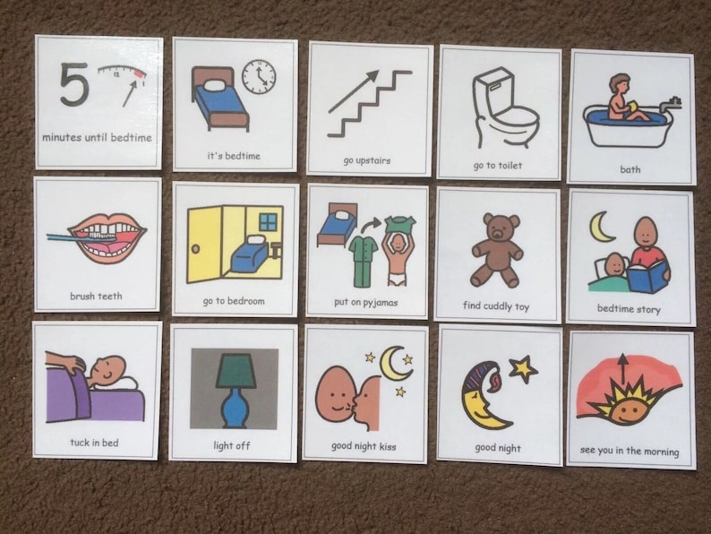 PECS Boardmaker Bedtime Routine Key Ring or Schedule for - Etsy UK