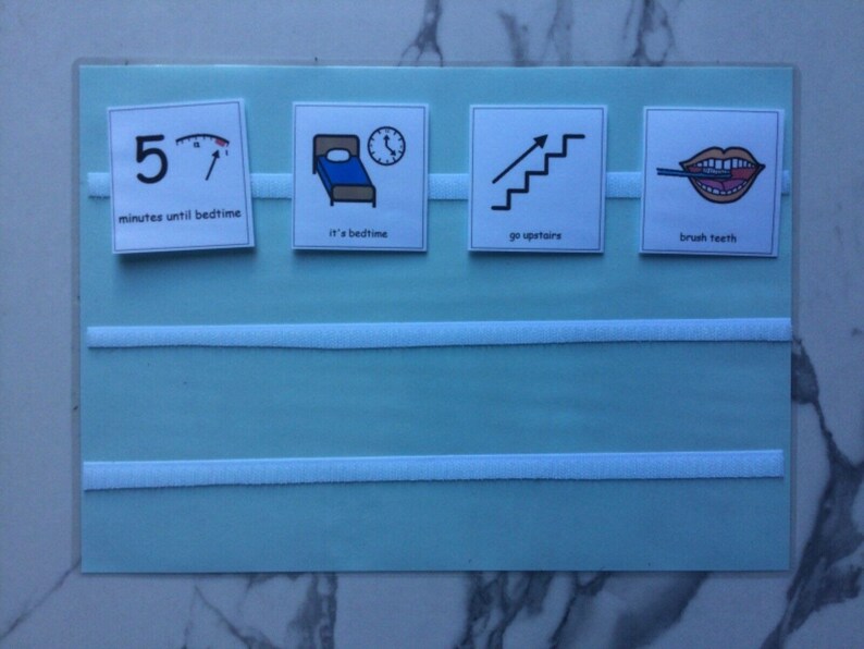 PECS Boardmaker Bedtime Routine Key Ring or Schedule for - Etsy