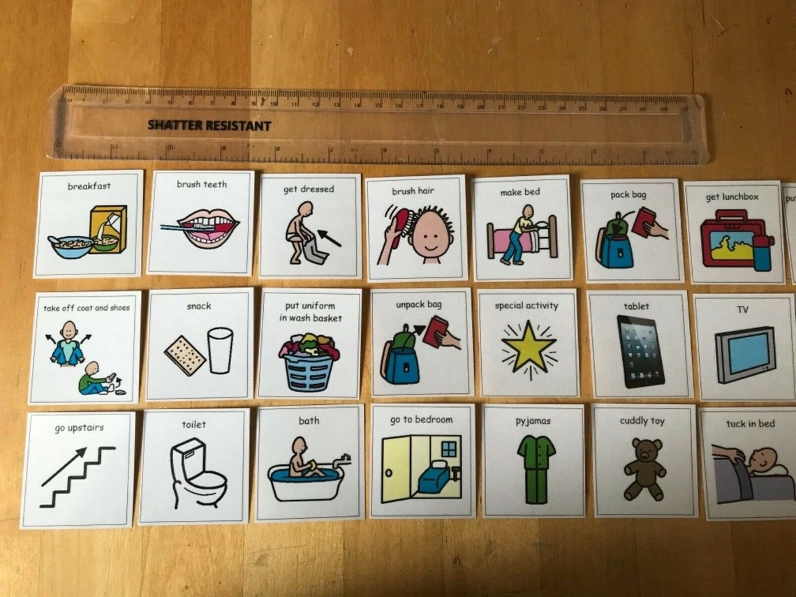 PCS/Boardmaker 3x Morning Afternoon and Evening schedule | Etsy