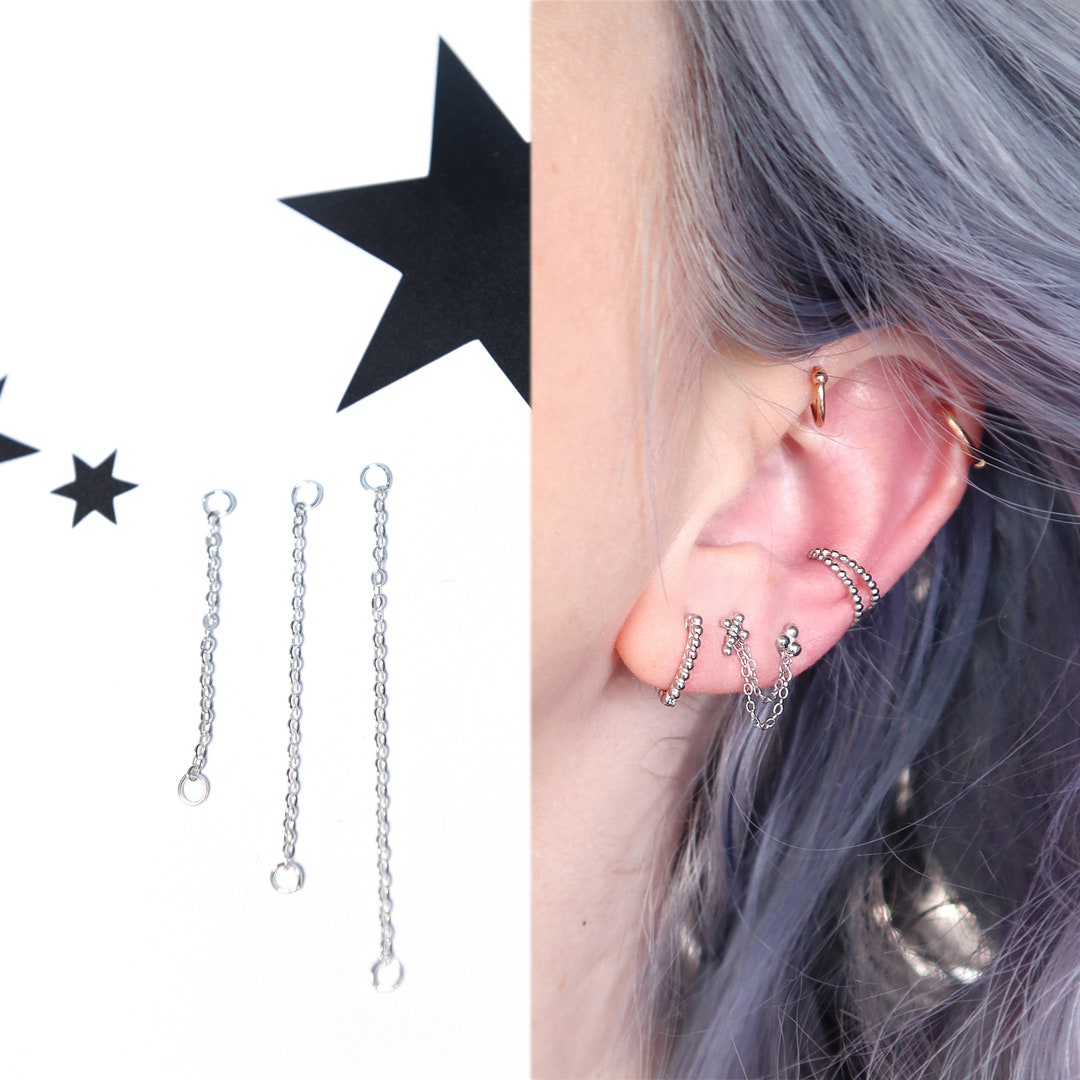 Ear Jacket Chain Silver 925 | Ear Jacket Sterling | Dangle Earrings ...