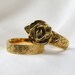 18K Gold Plated Rose Signet Ring - Etsy