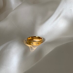 18K Gold Plated Star Band Ring - Etsy