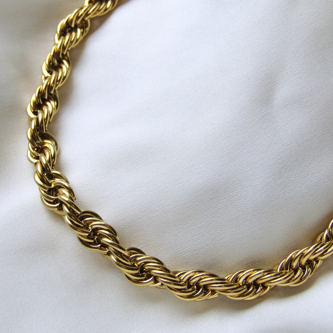 Stainless Steel 8mm Rope Chain Necklace - Etsy