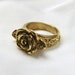 18K Gold Plated Rose Signet Ring - Etsy
