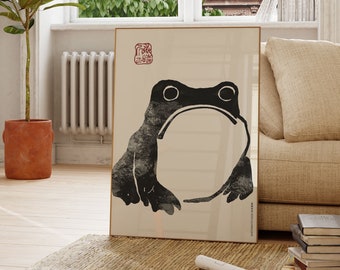 Japanese Frog Printable Wall Art Print Matsumoto Hoji - Etsy