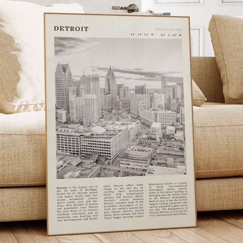 Detroit Print Detroit Michigan Poster Detroit Wall Art - Etsy