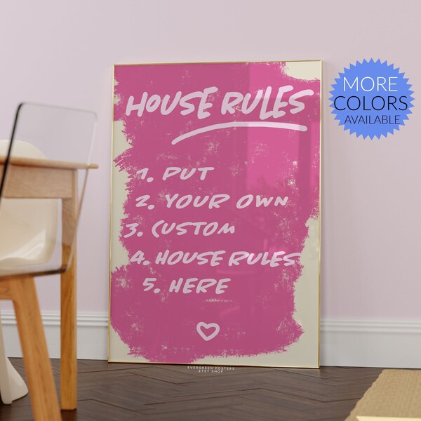House Rules Print - Etsy