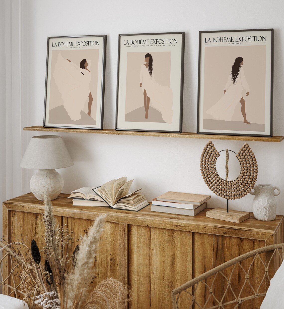 Set of 3 Boho Woman in the Desert High Quality Prints - Etsy