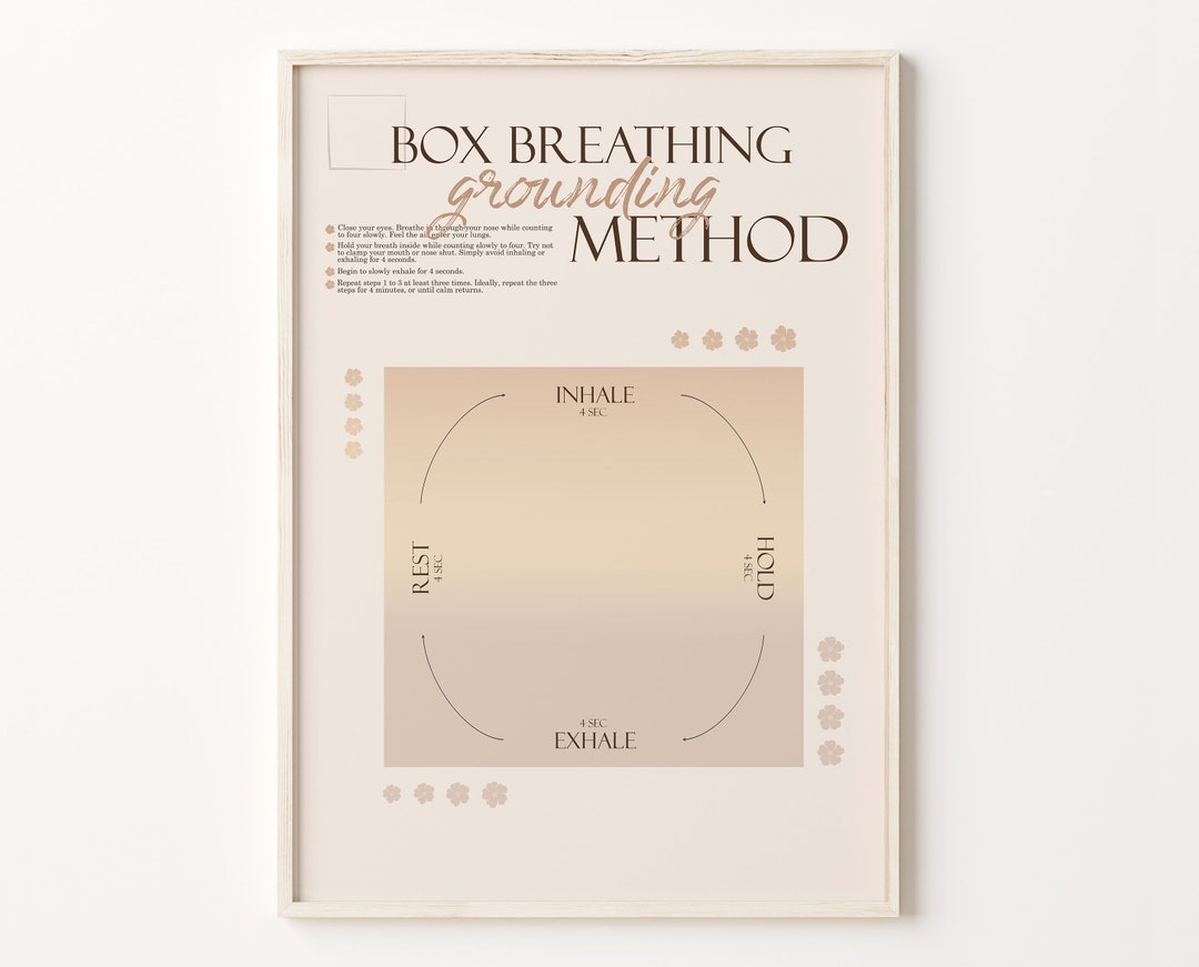 Box Breathing Grounding Method High Quality Digital Print - Etsy Australia