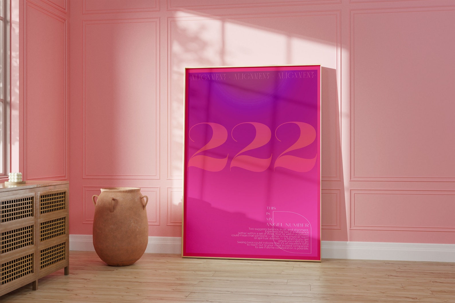 Angel Number 222 Alignment Print Groovy Modern Gradient Aura - Etsy
