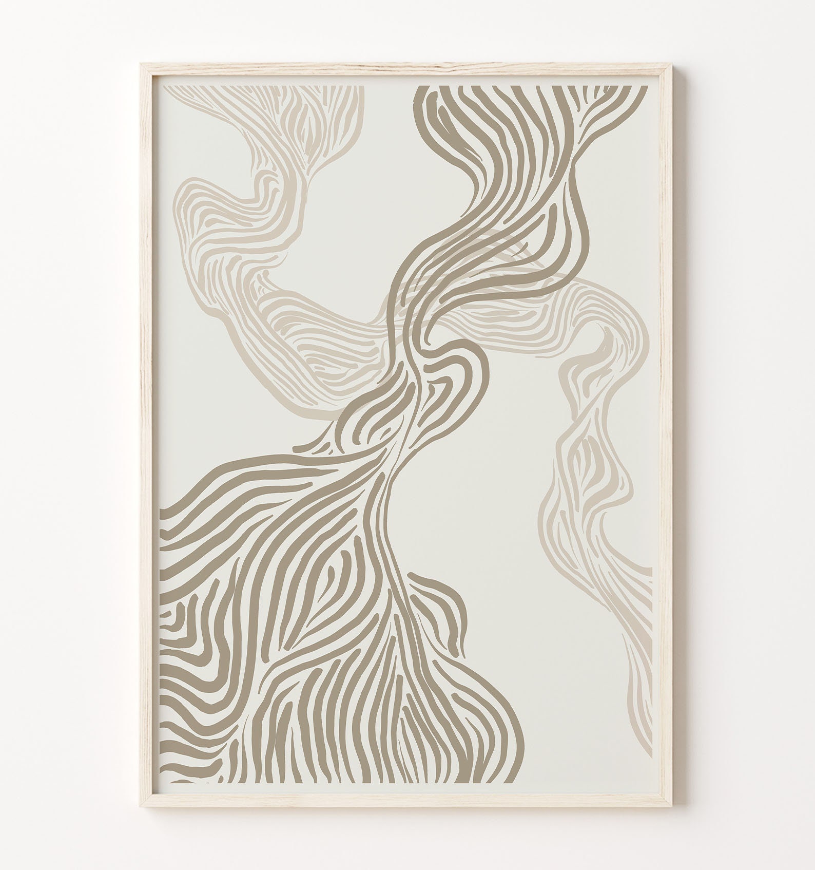 Printable Gallery Set of 2 Abstract Wavy Lines Prints Modern - Etsy