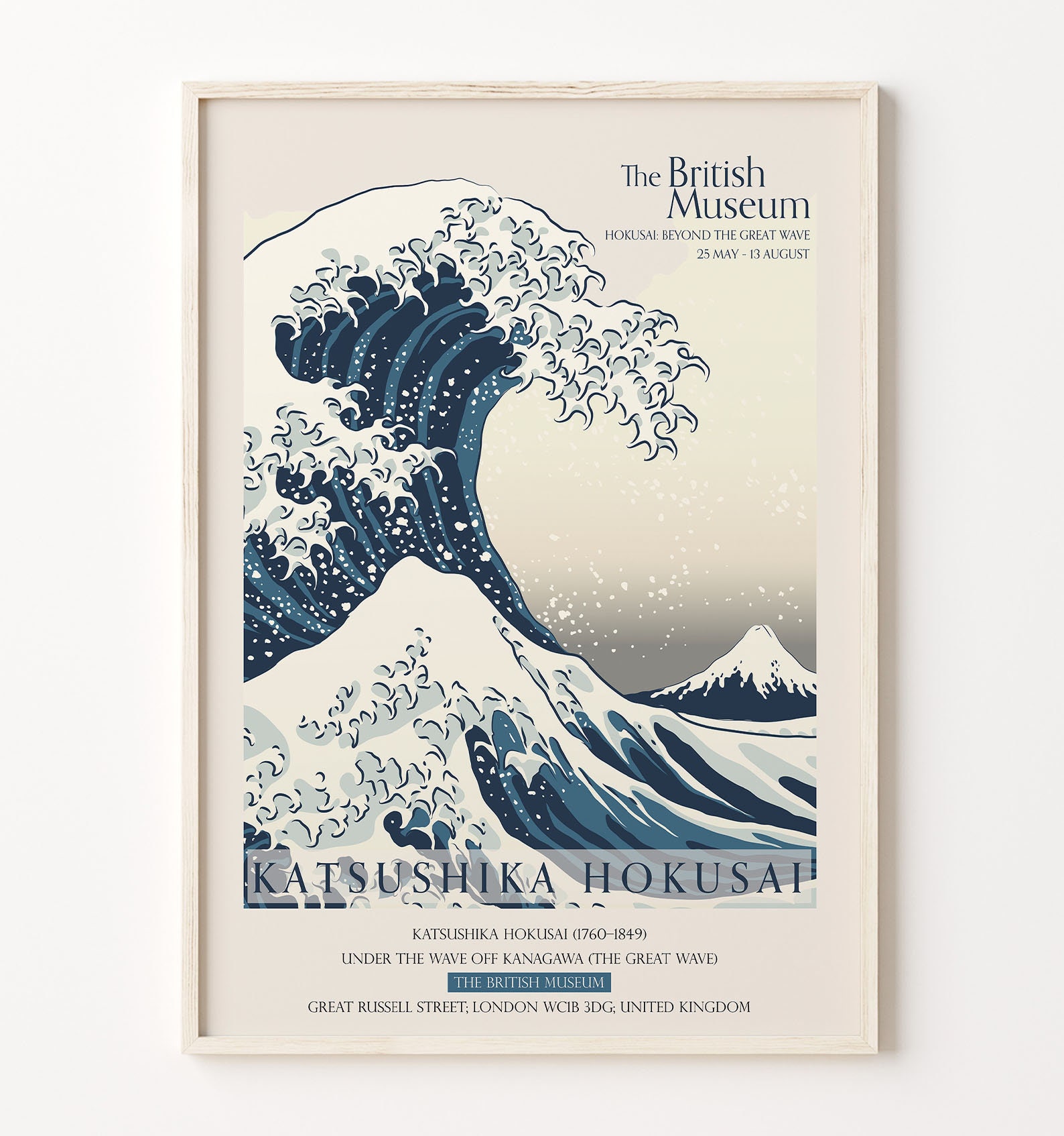 Large Size Hokusai the Great Wave Print Modern Exhibition | Etsy