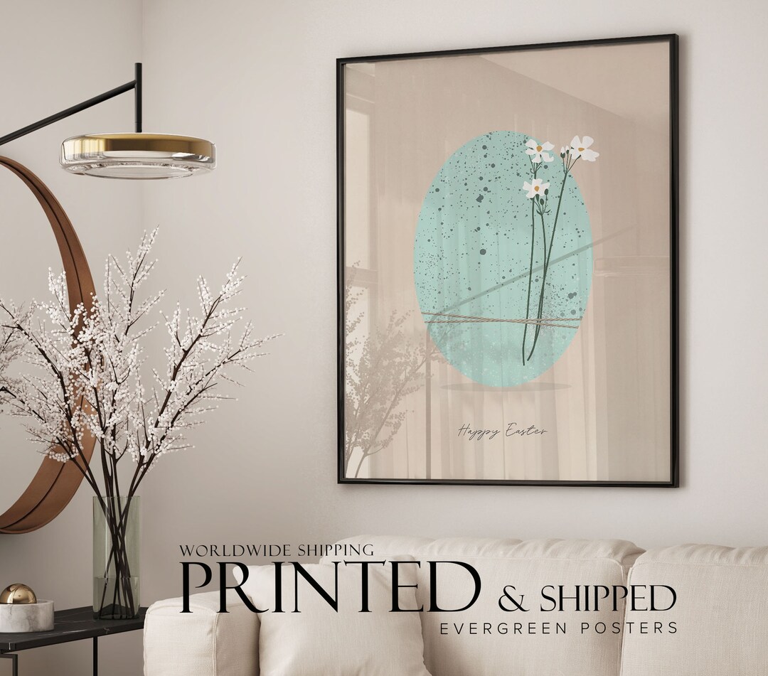 Easter Print Robins Egg Pastel Colors Easter Decorations Beige Light ...