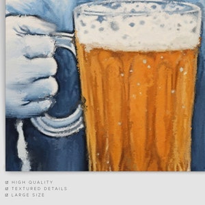 Halloween Ghost Drinking Beer Painting Print Modern Ghost - Etsy