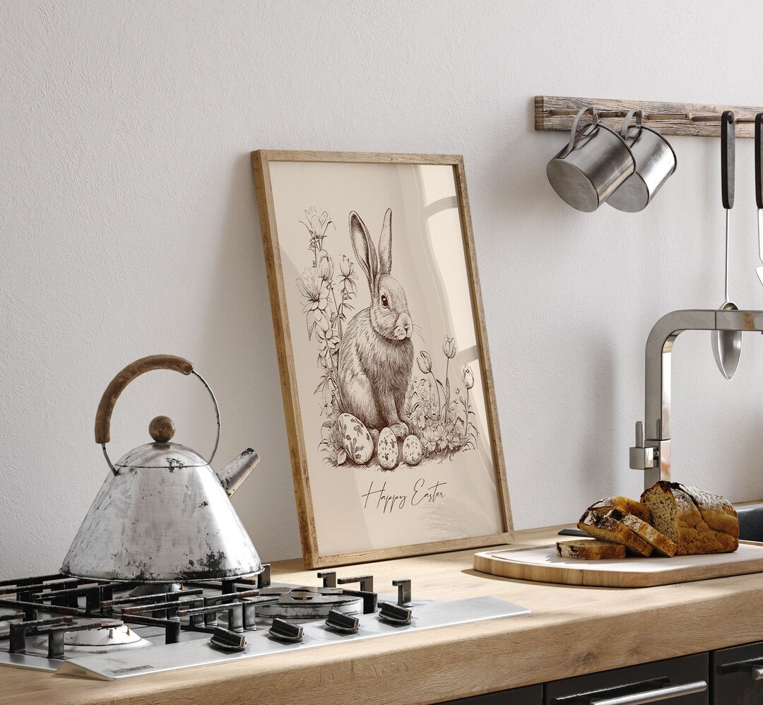 Easter Vintage Bunny Print Retro Old Easter Decorations - Etsy