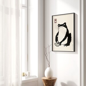 Large Japanese Frog Print Matsumoto Hoji Vintage Exhibition Wall Art ...