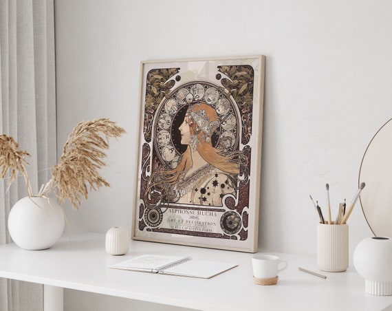 Alphonse Mucha Zodiac Print Vintage Printable Poster Mucha | Etsy
