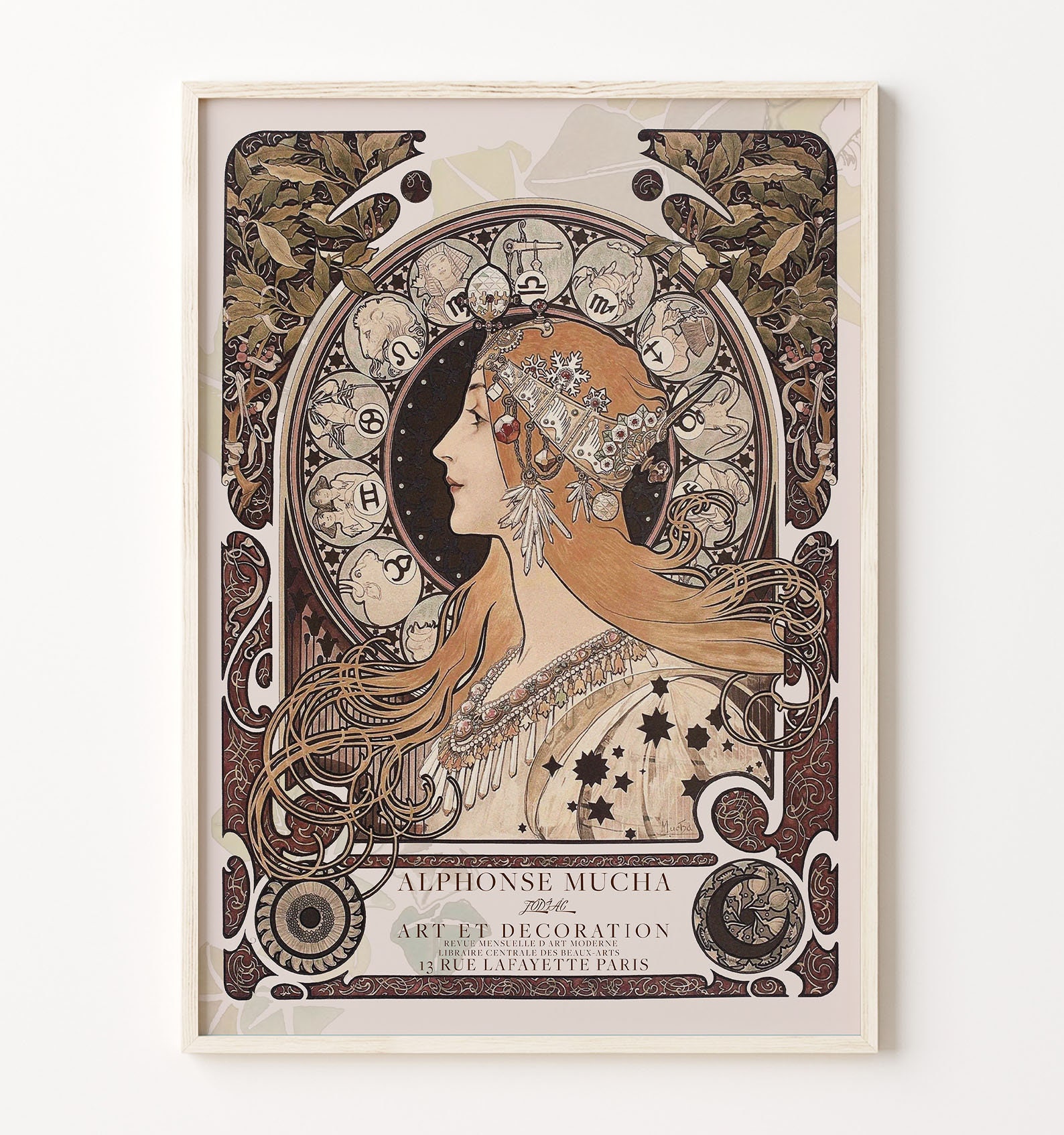 Alphonse Mucha Zodiac Print Vintage Printable Poster Mucha - Etsy