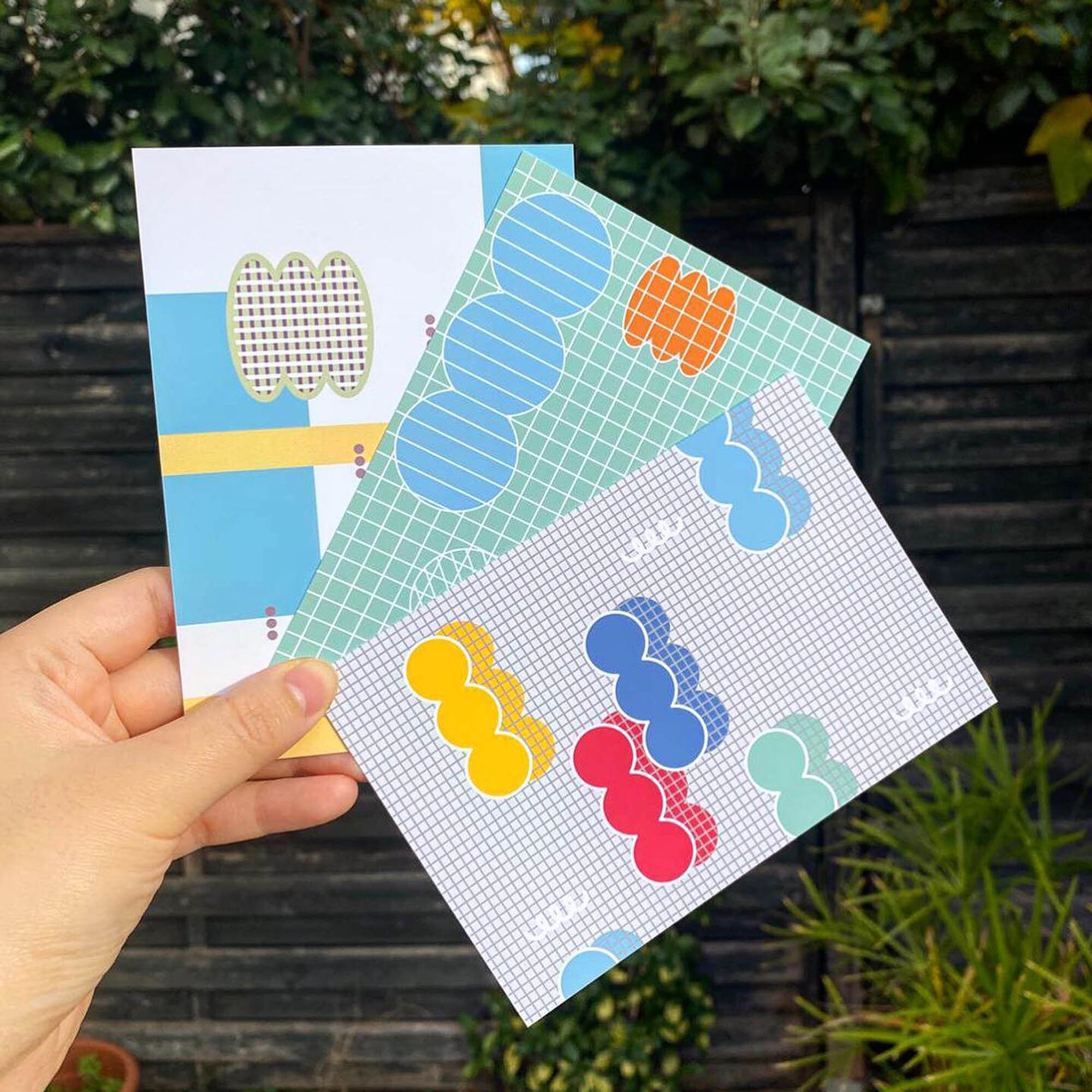 Lot of 3 Original Postcards Abstract and Geometric Shapes - Etsy