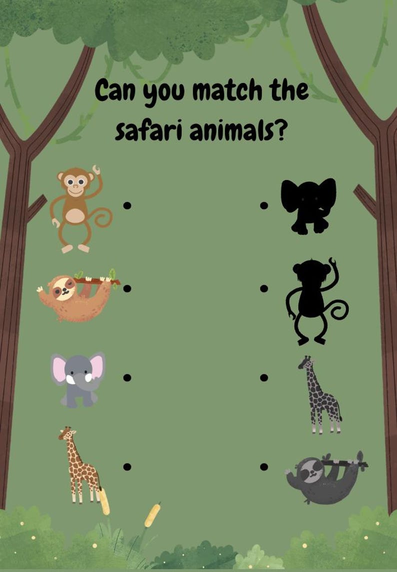 Safari Digital Resource Matching Activity - Etsy