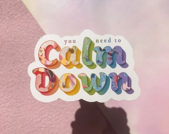 Calm Down Sticker - Etsy