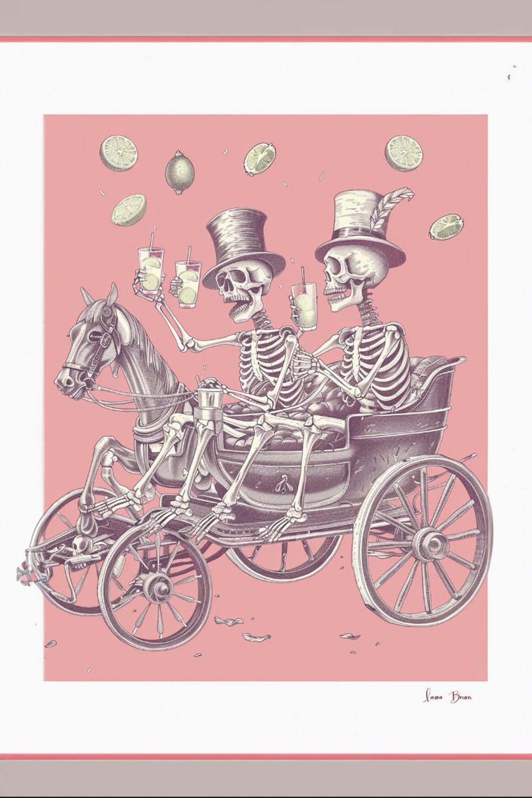 Victorian Skeleton Carriage Ride – 16x24" Halloween Printable Art ...