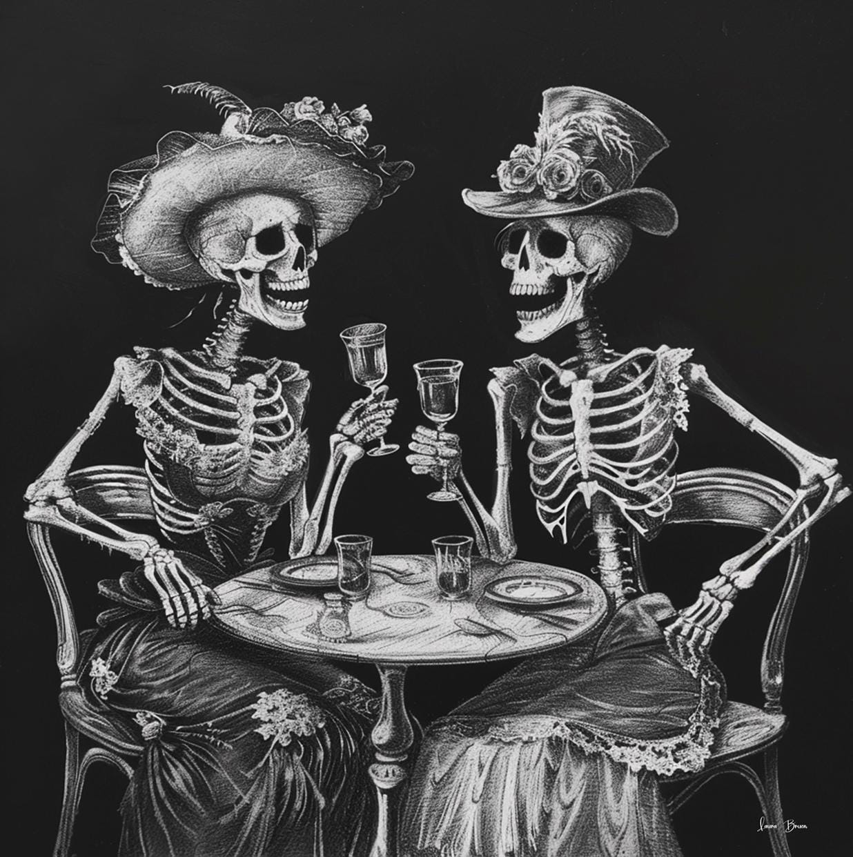 Cheers! Halloween Skeleton Victorian Digital Download - Etsy