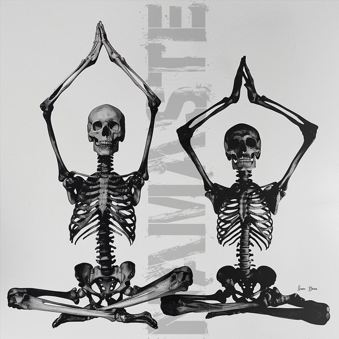 Namaste Skeleton 25" X 25" Digital Download Print - Etsy