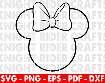 Minnie Outline Svg | Etsy