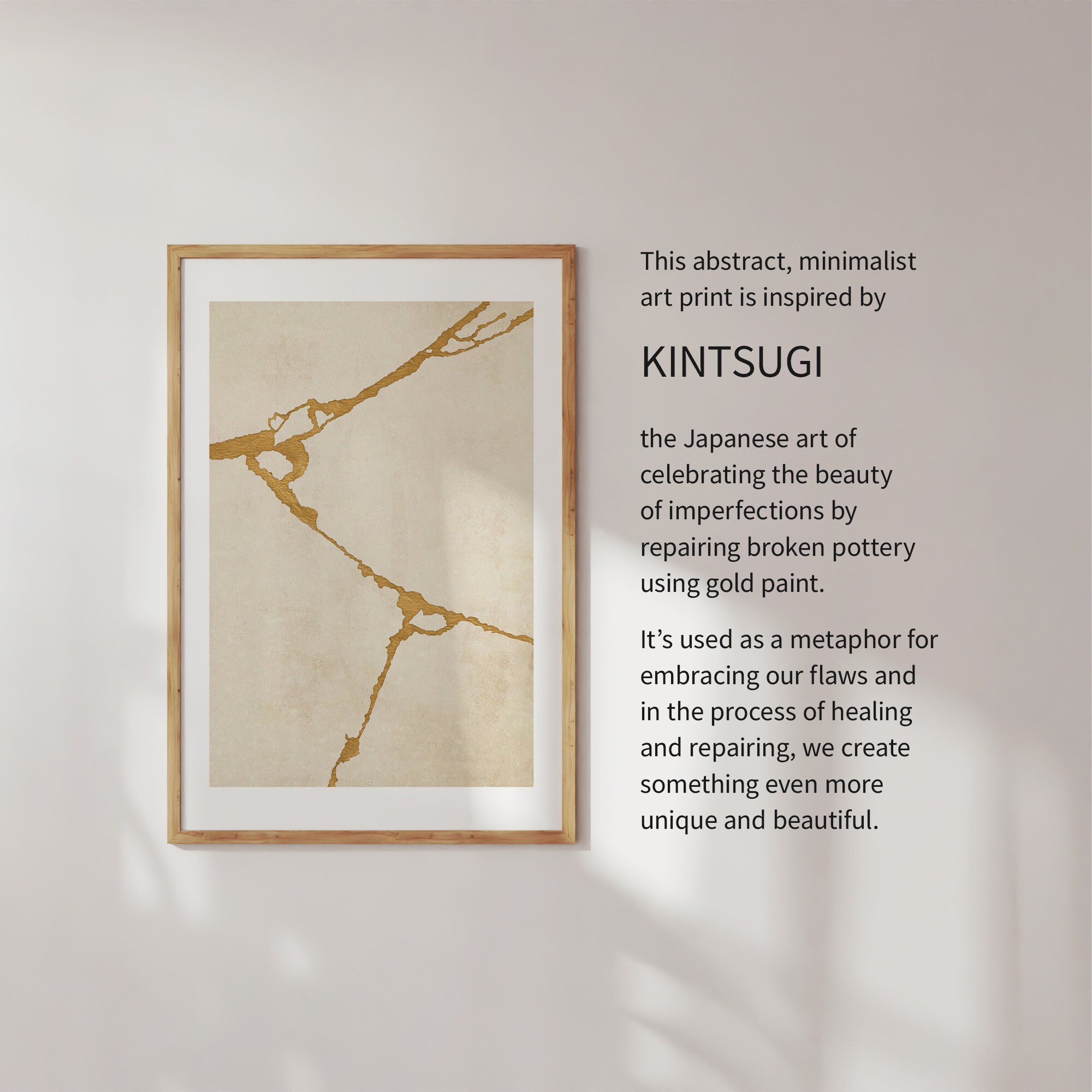Kintsugi Japanese Minimalist Art Print No. 3 Japandi Abstract - Etsy