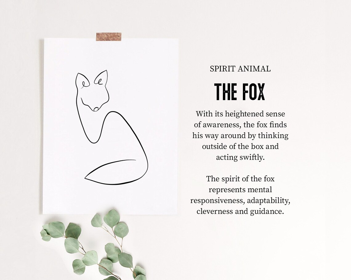 Fox Single Line Drawing Printable Wall Art Modern Line Art - Etsy