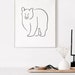 Bear Line Drawing Printable Wall Art Modern Line Art Animal - Etsy