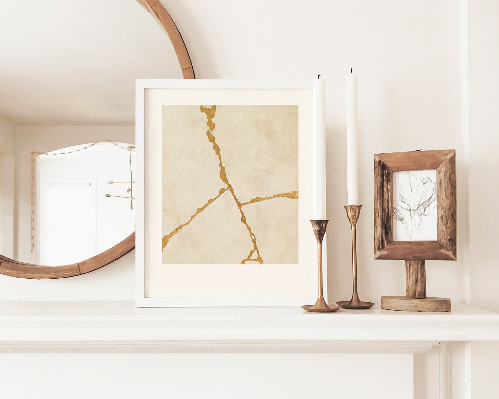 Kintsugi Japanese Minimalist Art Print No.2 Japandi Abstract | Etsy