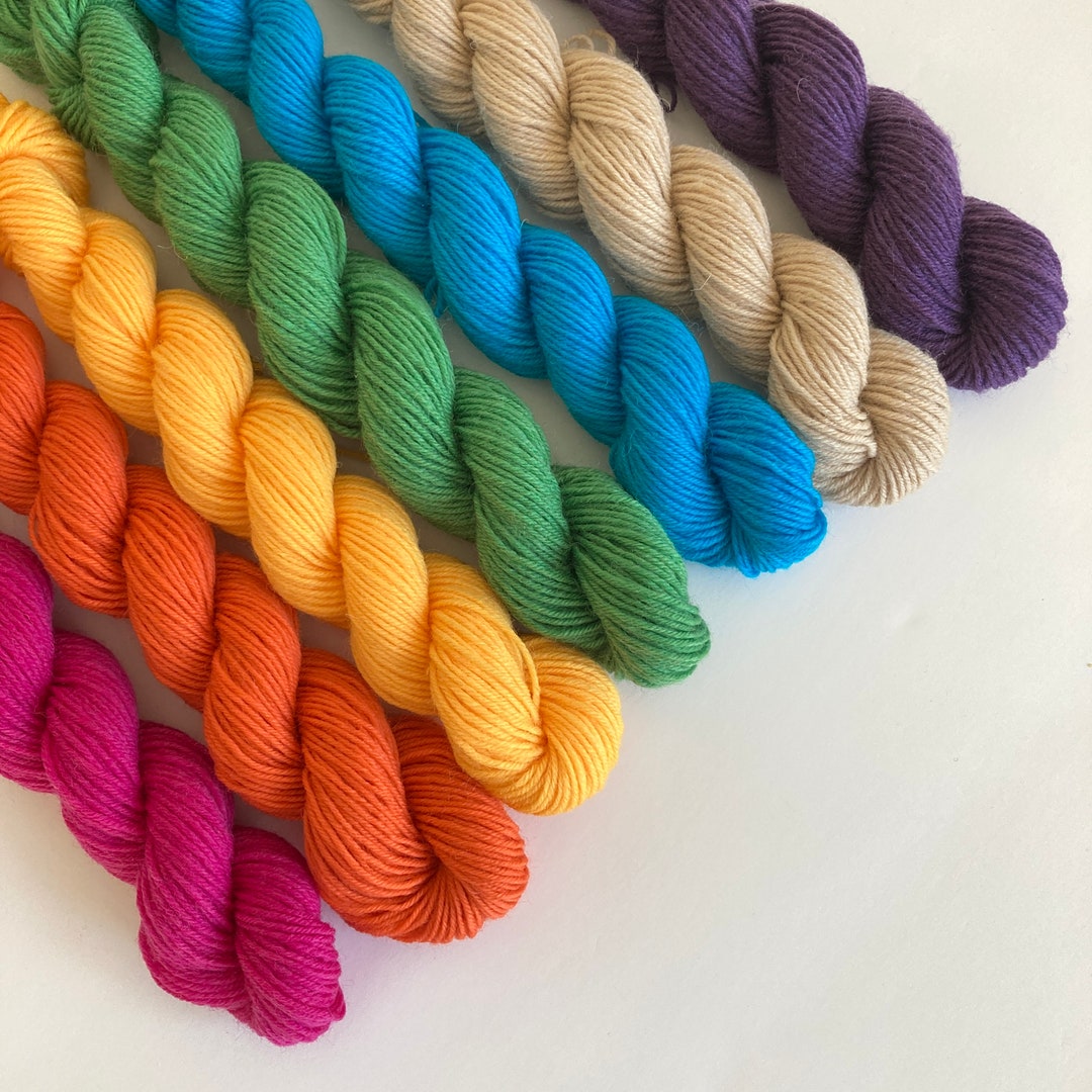 Opal Sock Yarn Mini Skein Set: Bright Solid Colors, 7 X 20g - Etsy