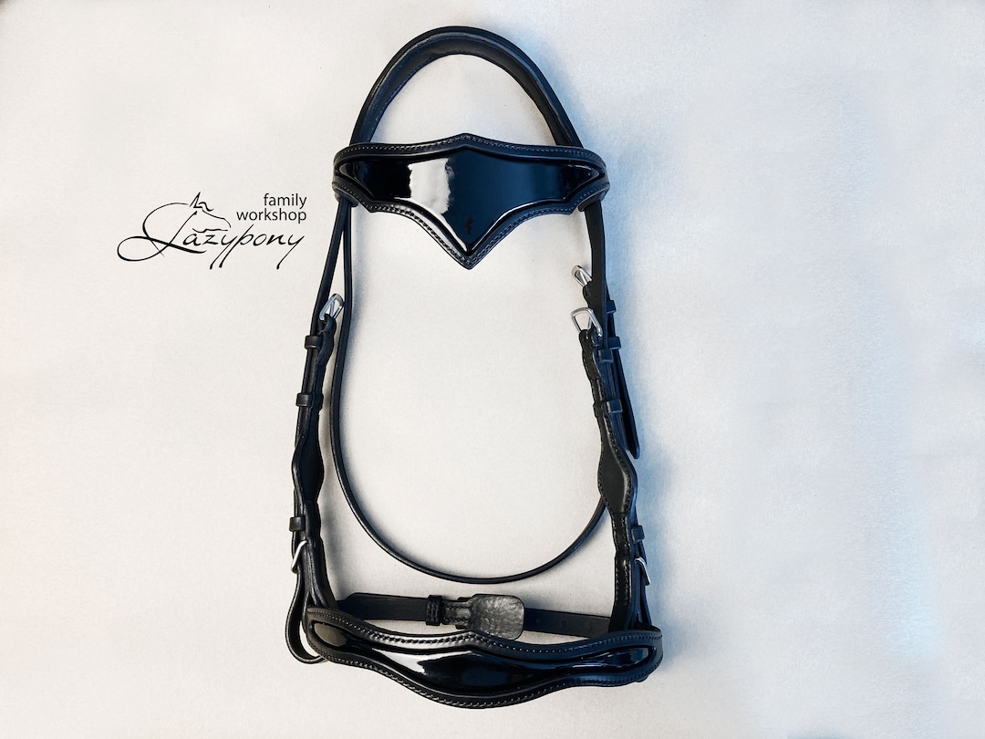 Patent Leather Bridle Black Knight Lazypony, Baroque Bridle, Patent ...